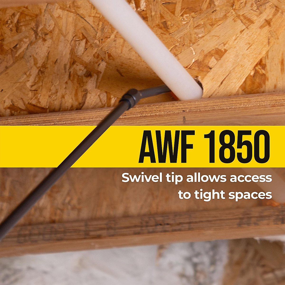 AWF PRO Foam Gun - AWF 1850, PTFE Non Stick Coated 40in Gun. Ideal for Contractors & DIY. High Precision, Greater Yield Foam Spray Insulation Gun, One Hand Adjustment, Long Nozzle. Swivel Tip