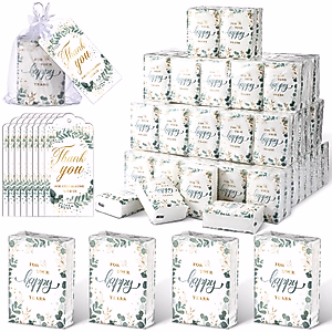 100 Packs Wedding Tissues Happy Tears Tissue Packs for Wedding Guests Wedding Favors Facial Tissues Travel Size with 100 Thank You Cards and 100 Organza Bags for Wedding Welcome Bag Stuffers