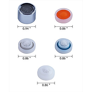 3 Pcs Faucet Aerator, Female Thread Kitchen Faucet Aerator Kitchen Sink Aerators, 1.2, 1.5, 1.8, 2.5 GPM Flow Restrictor Replacement Parts Bathroom, 55/64-Inch 22mm Female Thread-Chrome