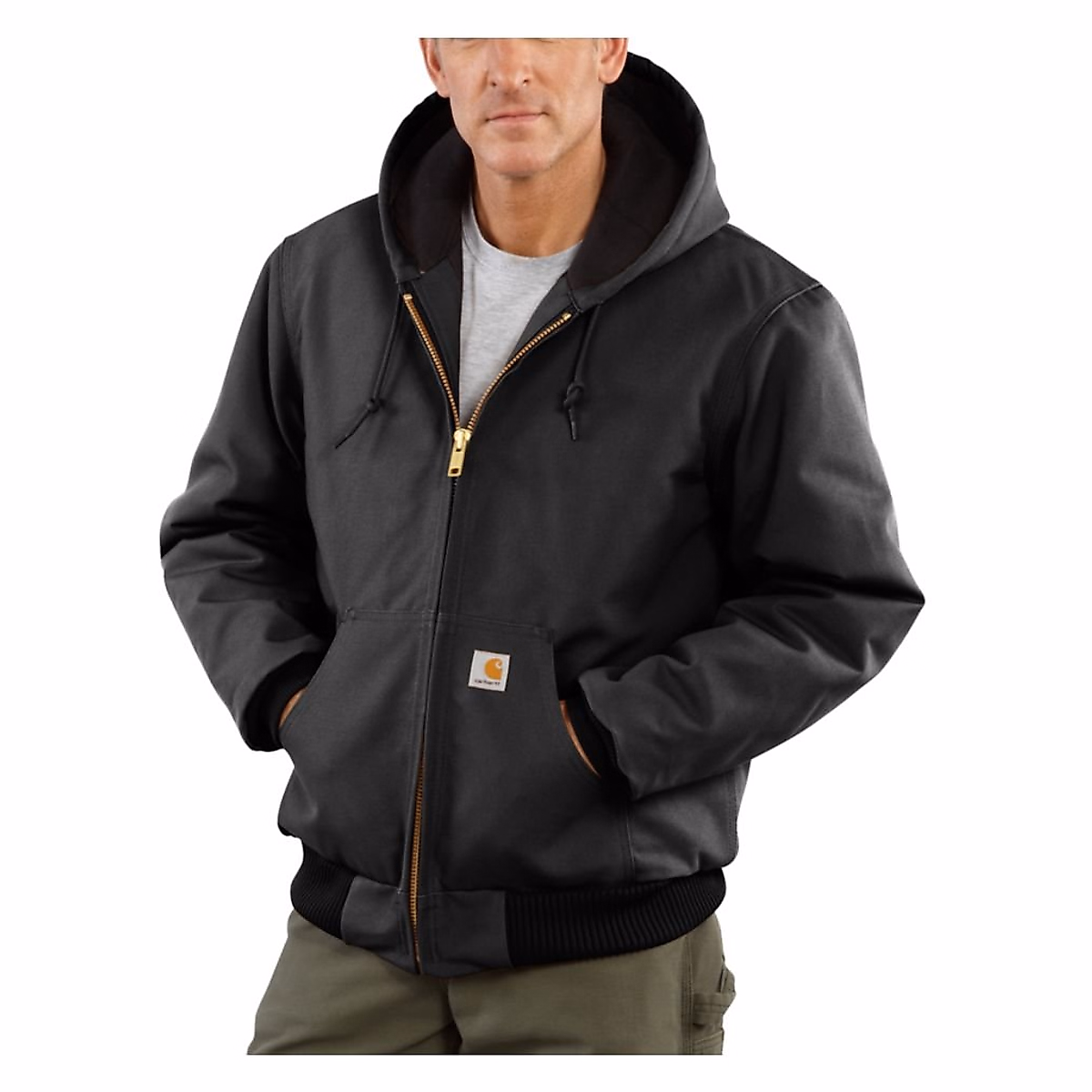 CarharttmensLoose Fit Firm Duck Insulated Flannel-Lined Active Jacket (Big & Tall)Black4X-Large/Tall