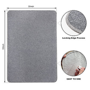 CELION Edging Office Chair Mat for Hardwood & Tile Floor, 55"x35" Computer Gaming Rolling Chair Mat, Under Desk Low-Pile Rug, Large Anti-Slip Floor Protector for Home Office (Light Grey, 55" x 35")