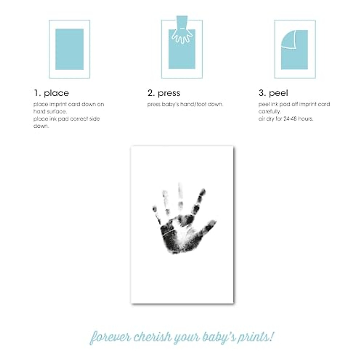 Pearhead Babyprints Double-Sided Christmas Photo Ornament with Clean Touch Ink Pad, Newborn Handprint or Footprint Kit, 2 Sided Baby's 1st Christmas Holiday Keepsake Ornament