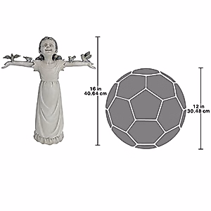 Design Toscano NG34012 Basking in God's Glory Little Girl Outdoor Garden Statue, Medium, Two Tone Stone