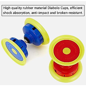 Erencook Chinese Yoyo Diabolo with Whistle Sound ,Triple Bearings Diabolo Chinese Yo-yos Juggling Toys Colorful Diabolo with Diablo Sticks, Diabolo String&Net Bag (Blue)