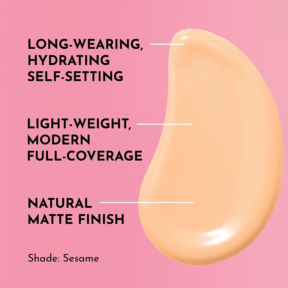 Lawless Conseal The Deal Long-Wear Full-Coverage Foundation - Sesame - Premium Self-Setting Foundation Powered by Natural Ingredients to Provide a Natural, Weightless Finish