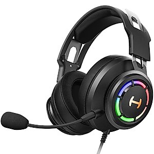 Edifier G35 PC Gaming Headset Hi-Res Sound Quality USB Over-Ear Headphone with 7.1 Surrounding Sound, 50mm Hybrid Driver, ENC Noise Cancelling Mic, 16.8m RGB Light for PC PS4 Mac Laptop Desktop Black