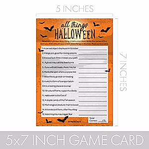 DISTINCTIVS Halloween Party Games, Halloween Trivia & Phobia Match 2 Game Bundle - 25 Count