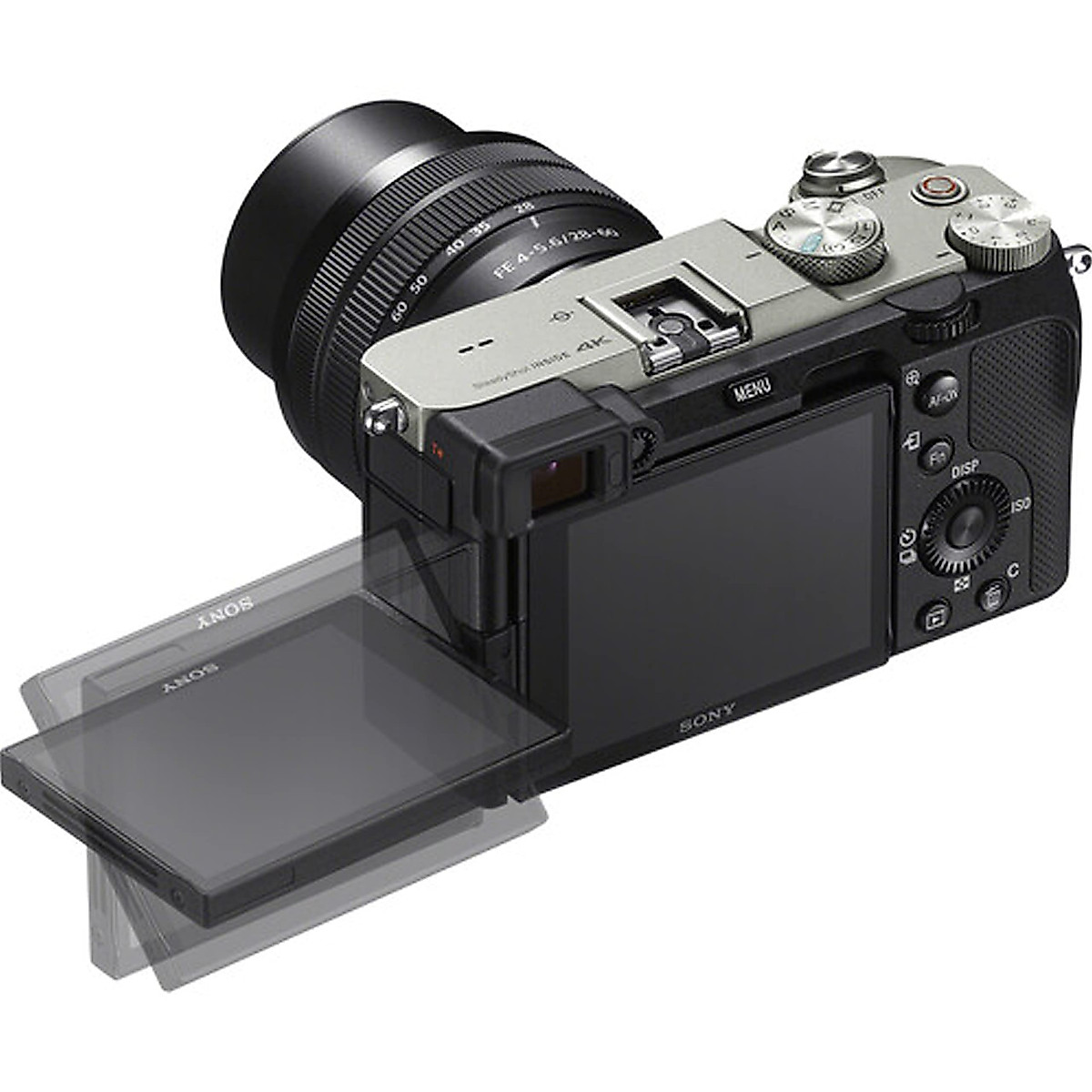 Sony a7C (Silver) Mirrorless Camera with 28-60mm Lens ILCE7CL/S, 128GB Memory.43 Wide & 2X Lenses, Case. Tripod, Filters, Hood, Grip,Spare Battery & Charger, Software Kit -Deluxe Bundle