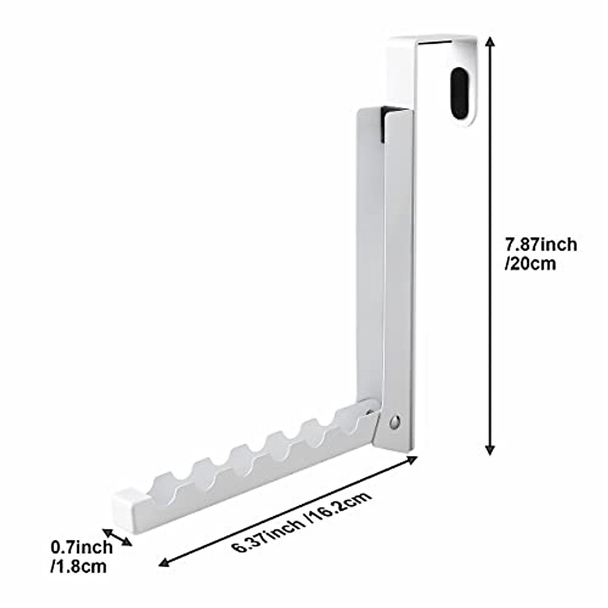 VIAV Over The Door Hooks Hanger,Foldable Over Door Drying Laundry Rack Hooks for Hanging Clothes with 6 Groves Over Door Towel Racks for Clothes,Coat, Behind Back Bathroom, Bag and Robe 2 PCS (White)