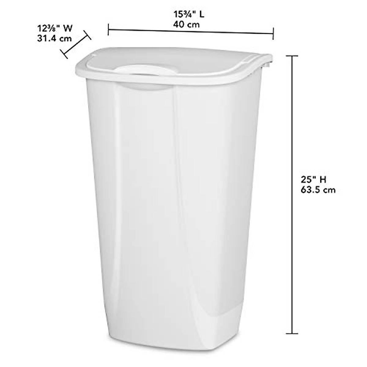 Sterilite 10938006 11 Gallon/42 Liter SwingTop Wastebasket, White, 6-Pack