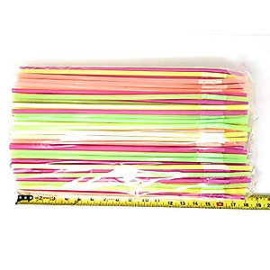 17 Inch Mammoth Bendy Straws - ASSORTED NEON (Pack of 200) (2)