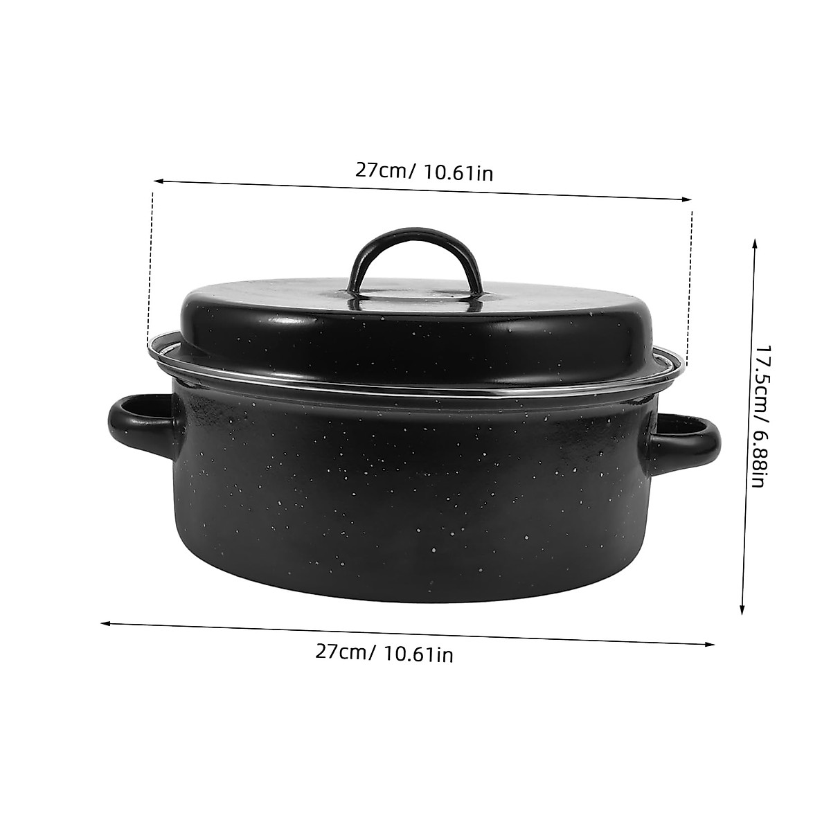 HANABASS Roasted Sweet Potato Pot Enamel Roaster Pan Chicken Roasting Pan Roasting Pan with Lid Turkey Baking Potato Roaster Pot Turkey Roaster Pot Enamel Roasting Pan Baking Pan