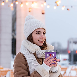 Birthday Gifts for Mom, Mother's Day Gifts from Daughter Son, New Mom Cool Great Best Funny Ideas Presents for Women, Insulated Stainless Coffee Tumbler Cup with Lid for Christmas Valentine's Day