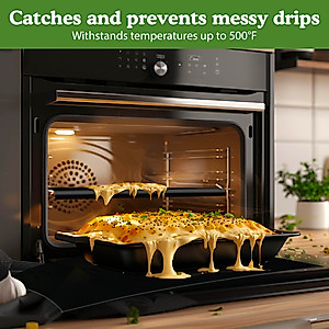 Regency Wraps SpillMat, Non-Stick Heavy-Duty Oven Liner Catches Spills and Prevents Stuck-on Mess in the Oven for Easy Clean-up, BPA-Free Kitchen-Friendly Cooking Accessory, 16"x23", Black, Pack of 2
