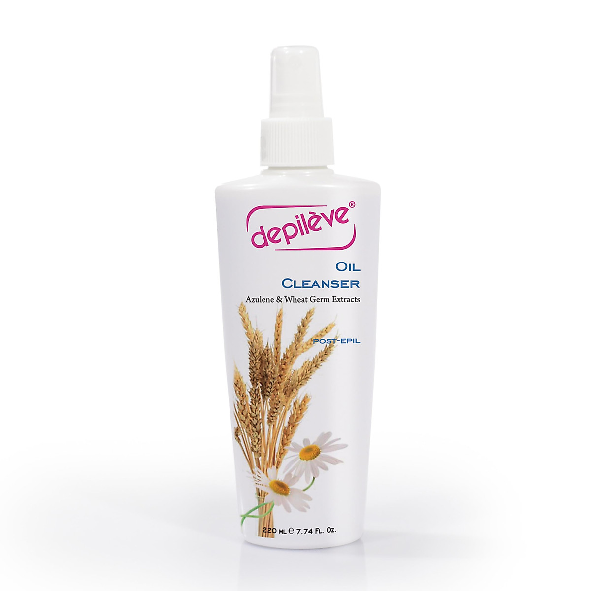 Depileve Oil Cleanser - Azulene Oil - Removes Wax Residue - AfterCare Enriched with Wheat Germ - for All Skin Types - Post Waxing Massage Oil, 7 oz.