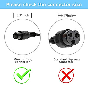 EVAPLUS 42V 2A Power Adapter with 8mm Mini 3-Prong Connector,Universal Replacer for 36V Lithium Battery Power Supply Adaptor