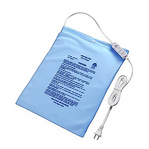 Boncare Stay On NO Auto-Off Hot Heating Pad for Cramps and Back Pain Relief Boncare 12” x 15” Small Fomentera Electrica Lumbar Moist & Dry Heat Washable Cover (Sky Blue)