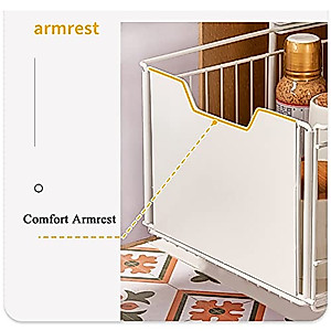 YUEGOO Kitchen Sinks Solid Under Sink Storage Rack, Under Sink Organizers and Storage with Sliding Drawer Suitable for Kitchen Storage Savers Under Sink Rack Shelf/White/37.4 * 26.5 * 44cm
