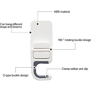 4/6/8PCS Peel and Stick Mop & Broom Holders, Mop and Broom Wall Holder Peel and Stick, Broom And Mop Organizer Wall Hanging, Broom Holder Wall Mount Self Adhesive, Broom Closet Organizer Hooks (4PCS)