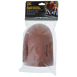 CLC Custom Leathercraft V310 Molded Natural Rubber Kneepads with Hook and Loop Fastener, Red, Universal