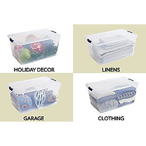 Rubbermaid Cleverstore Clear Plastic Storage Bins with Lids, 95 Qt-4 Pack, 4 Count