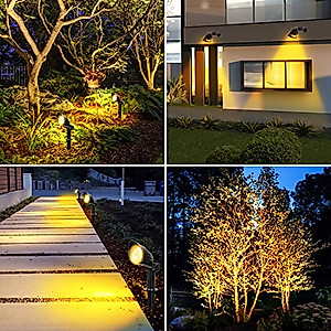CORESLUX Solar Spotlights Outdoor Garden Lights, Super Bright 6 LED Bead Landscape Spotlights IP65 Waterproof Adjustable Solar Spot Lights for Patio Yard Garden Pathway (Warm Light)