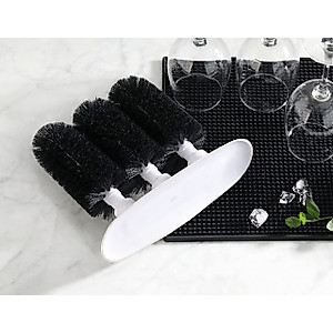 New Star Foodservice 54484 Triple Brush Bar Glass Washer - 3 Brushes - Suction Base