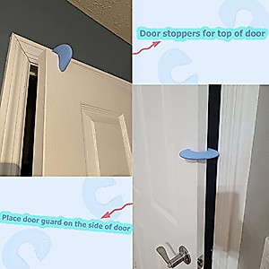 Roeoi Silicone Finger Pinch Guard (4 Pack). Baby Proof Door Pinch Guard and Door Slam Stopper.(Blue)