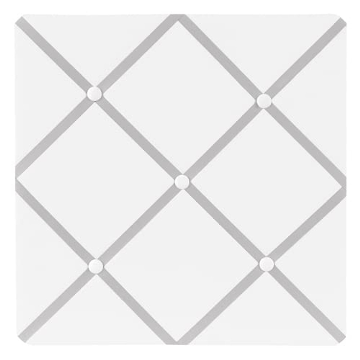 White and Gray Hotel Fabric Memory/Memo Photo Bulletin Board by Sweet Jojo Designs