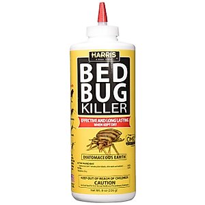 Harris HDE-8 Bed Bug Powder Diatomaceous Earth, 8oz, Yellow