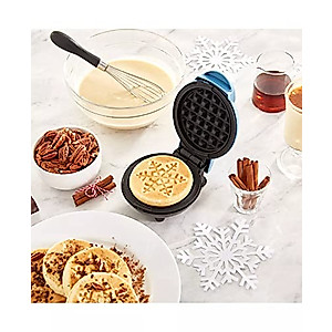 Snowflake Mini Waffle Maker Metallic Blue