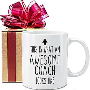Dnuiyses This Is What An Awesome Coach Looks Like Mug Birthday Gifts for Coach, Appreciation Gifts for Coach, Inspirational Mug Gifts for Soccer Coach Tennis Player Sports Coach Tennis Lovers Athletes