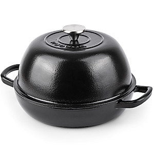 Enamelled Cast Iron Dutch Oven Pot – Dutch Oven For Sourdough Bread Baking – Cast Iron Bread Pot – Red, 6 Quarts, 22cm – by Nuovva