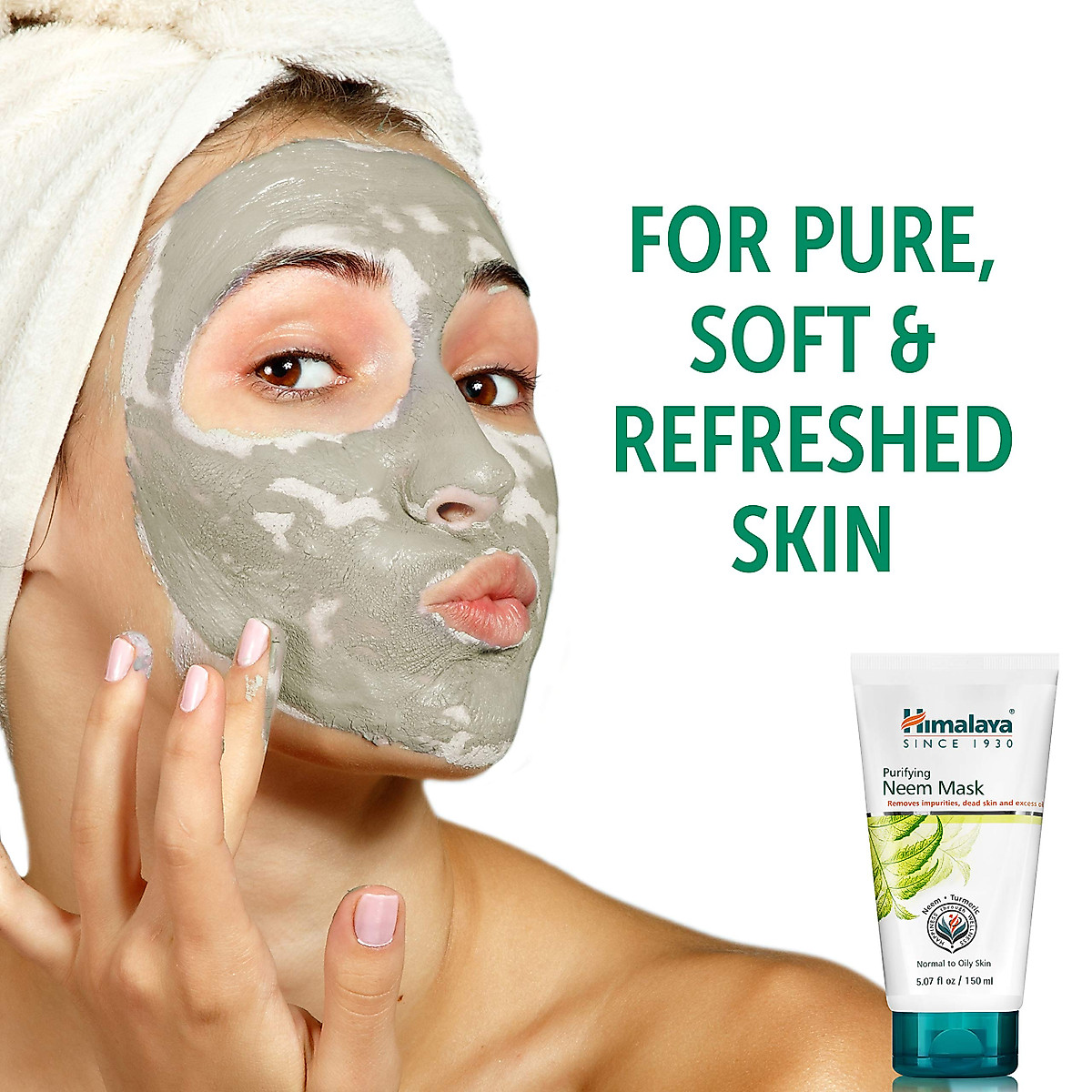 Himalaya Purifying Neem Mask for Deep Cleaning, to Reduce Acne & Leave a Clean, Clear Complexion, 5.07 oz