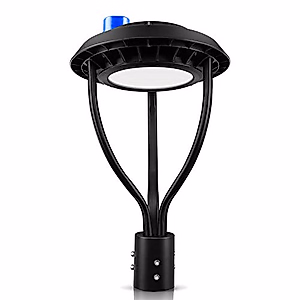 150W Led Post Top Lights with Photocell, ETL&DLC Listed 21000Lm 5000K LED Circular Area Pole Light [800W Equivalent] IP65 Waterproof Outdoor Street Garden Pathway Yard Parking lot Lighting Parking Lot
