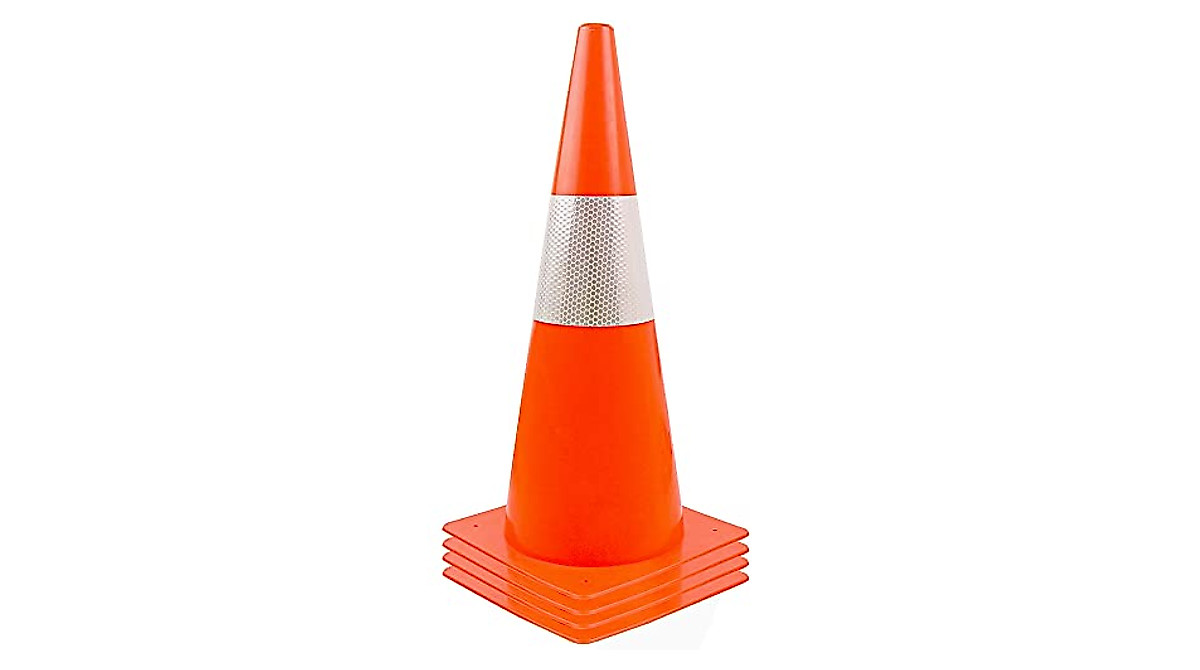 15 inch Traffic Safety Cones with Reflective Collars,[4 Pack]Orange ...