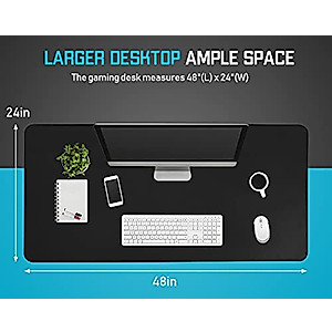 Adjustable Standing Desk, 47" Computer Desk Height Converter Large Desktop Stand Up Desk Fit Dual Monitor for Home Office,Black