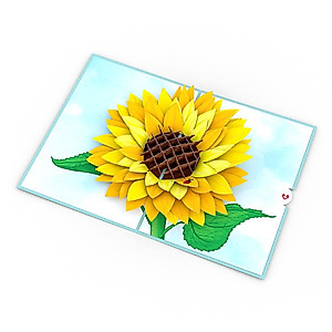 Lovepop Sunflower Bloom Pop Up Card, 5x7-3D Greeting Card, Pop Up Paper Flower Card for Mom, Anniversary Card for Wife, Paper Flower Card, Love Card, Thinking of You
