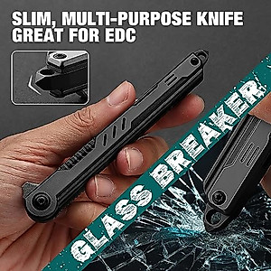 DRACHENADER 2 Set Tanto Knives (Black+Sliver) Slim Damascus Pocket Knife for Men/Women, Tanto Knife Gentleman's Pocket Knives Small EDC Knife