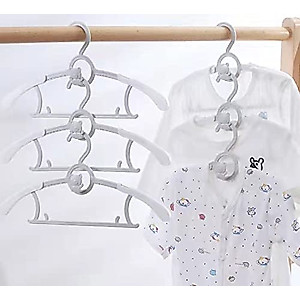 HGYZE Baby Nursery Closet Hangers, Ultra Thin Non-Slip and Extendable Laundry Infant Pant Hanger for Newborn Clothes - 20pcs Grey Gift - Adjustable Children Coat Hanger for Girl Boy Toddler Kids Child