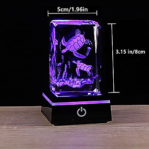 Qianwei 3D Crystals sea Turtle Decor Gifts for Women, Turtle Figurines Stuff Gifts for Turtle Lovers sea Turtle Statue Paperweight Birthday for Best Friend, Keepsake&Paperweight