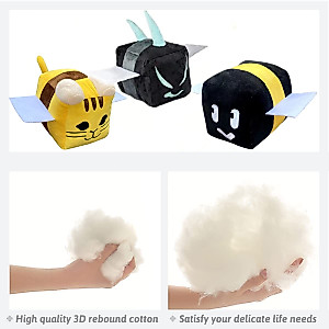 WZGHXL Bee Plush Toy -Bee Stuffed Animal - 7"/18cm Bee Plush Pillow - Gift for Boys, Girls, Bee Fans and Fans 3pcs (A)