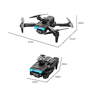 Drone with HD Dual Camera, Foldable Drone Remote Control Quadcopter Toys for Adult Kids, Intelligent Obstacle Avoidance UAV, Wifi Fpv, Altitude Hold One Key Start with Storage Bag