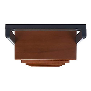 Safavieh Home Collection Allaire Honey Brown/Charcoal 5-Tier Leaning Storage Display Shelves Living Room Bedroom Office Bookcase Etagere, 0