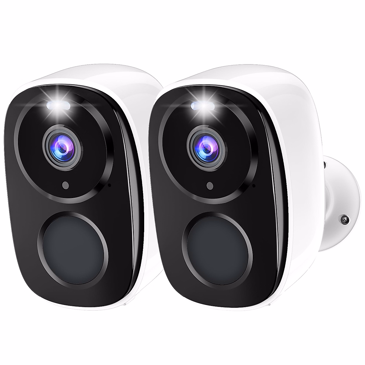Menggood Security Cameras Wireless Outdoor (2 Pack), 2K Battery Powered Outdoor Camera AI Motion Detection, Spotlight Siren Alarm, Color Night Vision, 2-Way Audio, No Monthly Fee, Works with Alexa