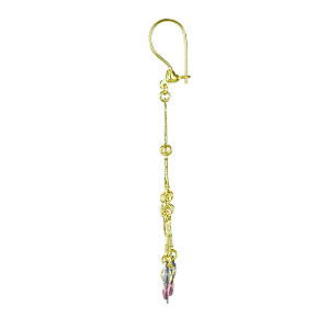 14k REAL Tri Color Gold Fancy Chandelier Dangle Earrings (15 X 53mm)