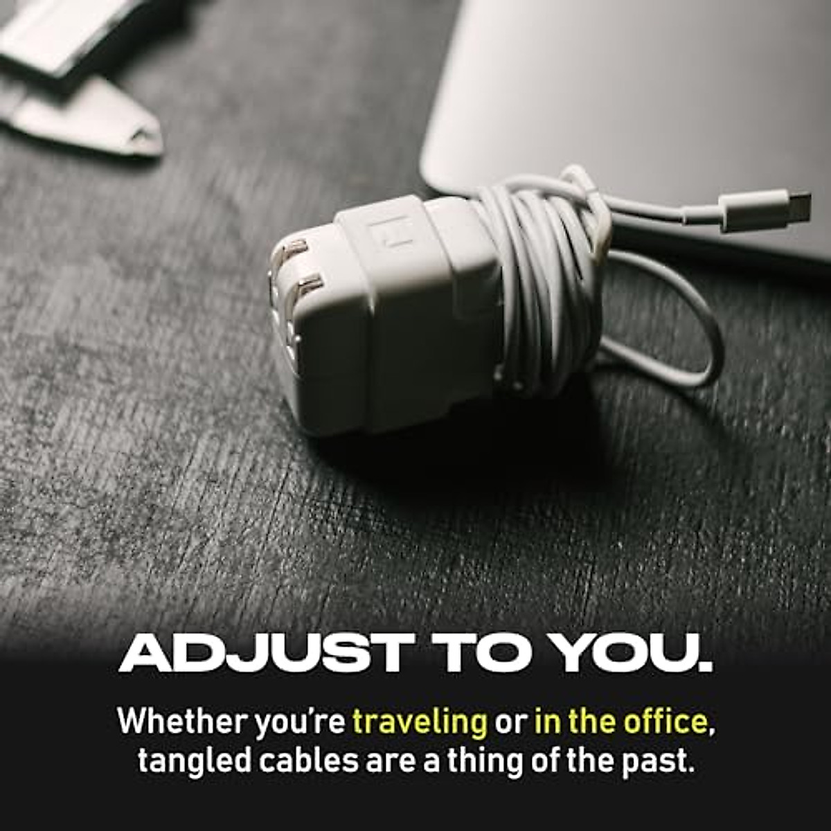 The Snap Back Charger Winder Compatible with Apple 30W USB-C Chargers for Travel and Cable Management