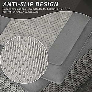 BRUXOLAY 3 Pack Patio Outdoor Cushion Covers, Waterproof and Fade Resistant Patio Furniture Cushion Covers for 4 Pack 4 Seat Wicker Rattan Patio Furniture, Only Cover 36x18x2,18x18x2,Gray