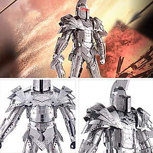 Piececool 3D Metal Puzzles for Adults DIY Mecha Model Kits Building Blocks, Black Knight 3D Figure Model kit Brain Teaser Puzzle Fidget Toys Hobbies for Men, Great Birthday Gifts -125 Pcs