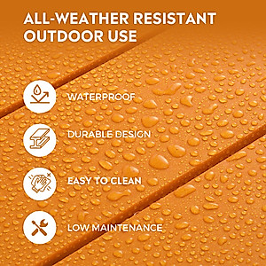 Costaelm All-Weather Bar Stools Set of 2, 29" Height Outdoor Bar Stools, Adirondack Poly Patio Bar Stool for Patio, Deck, Kitchen Counter and Garden, Orange